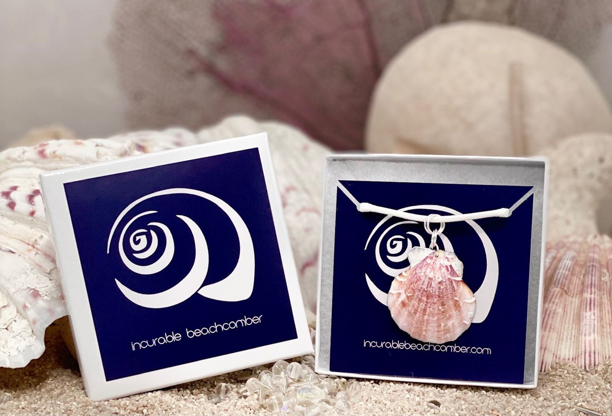 Genuine Moon Snail Shell Pendant Necklace With Ceramic Beads ...