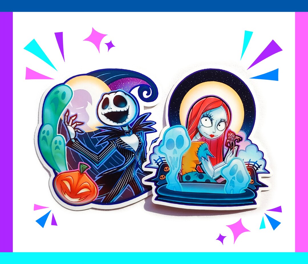 Nightmare Before Christmas: Jack and Sally Stickers holographic Option ...