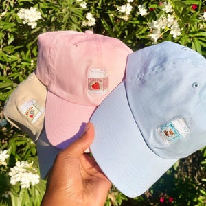 Milk Carton Machine Embroidered Dad Cap Strawberry, Chocolate, Plain ...