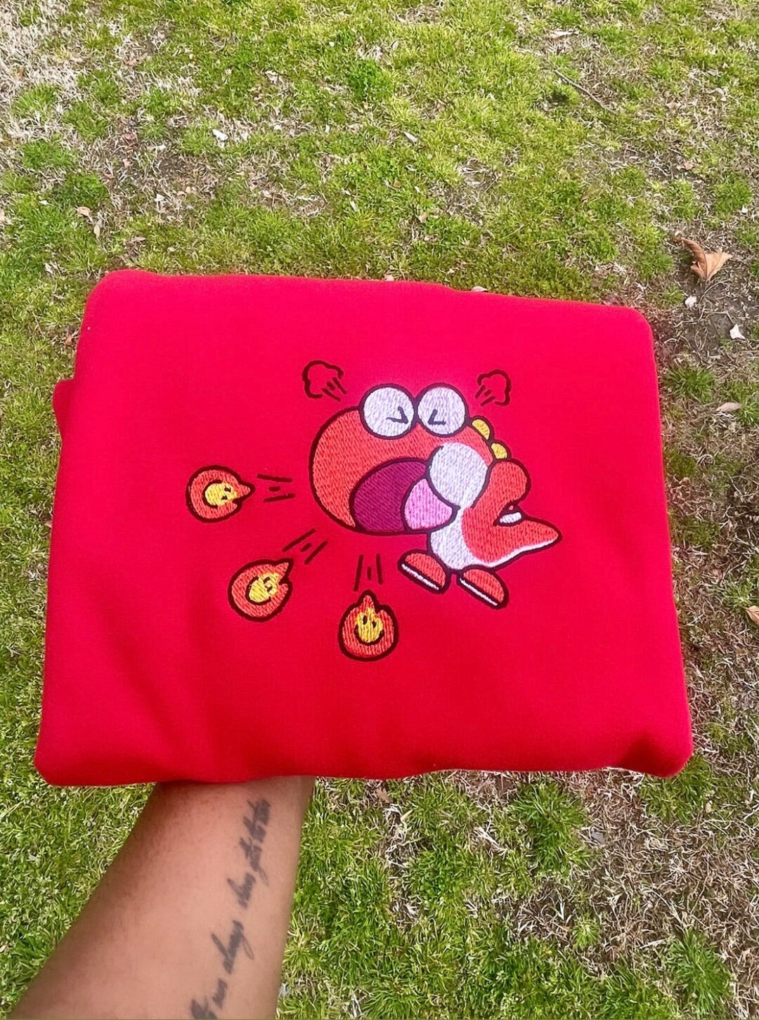 Red Fire Yoshi Dinosaur Video Game Character Handmade Machine - Etsy