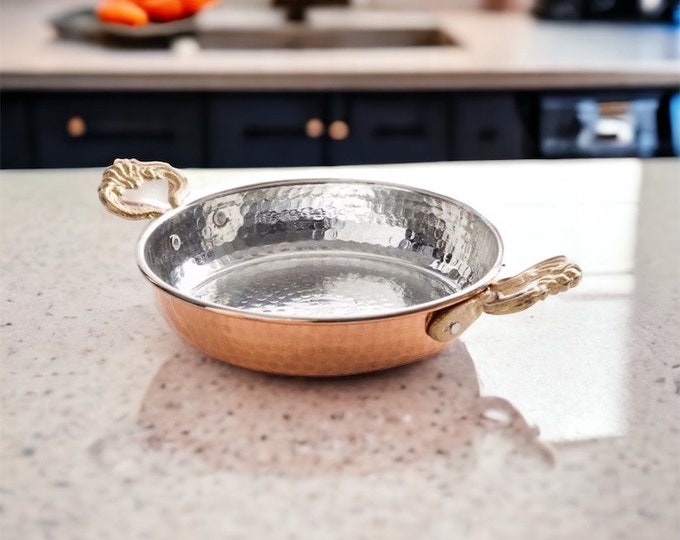 Copper Pan Set of 3 Egg Pan Sauce Pan Omelette Pan Turkish Copper Pan ...