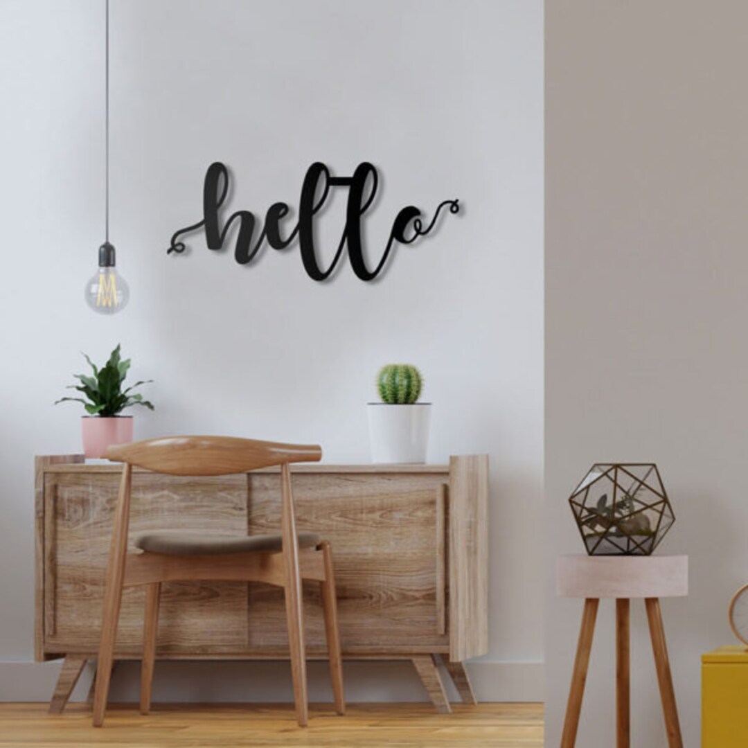 Metal Hello Sign Front Door Sign Entryway Wall Decor Metal - Etsy