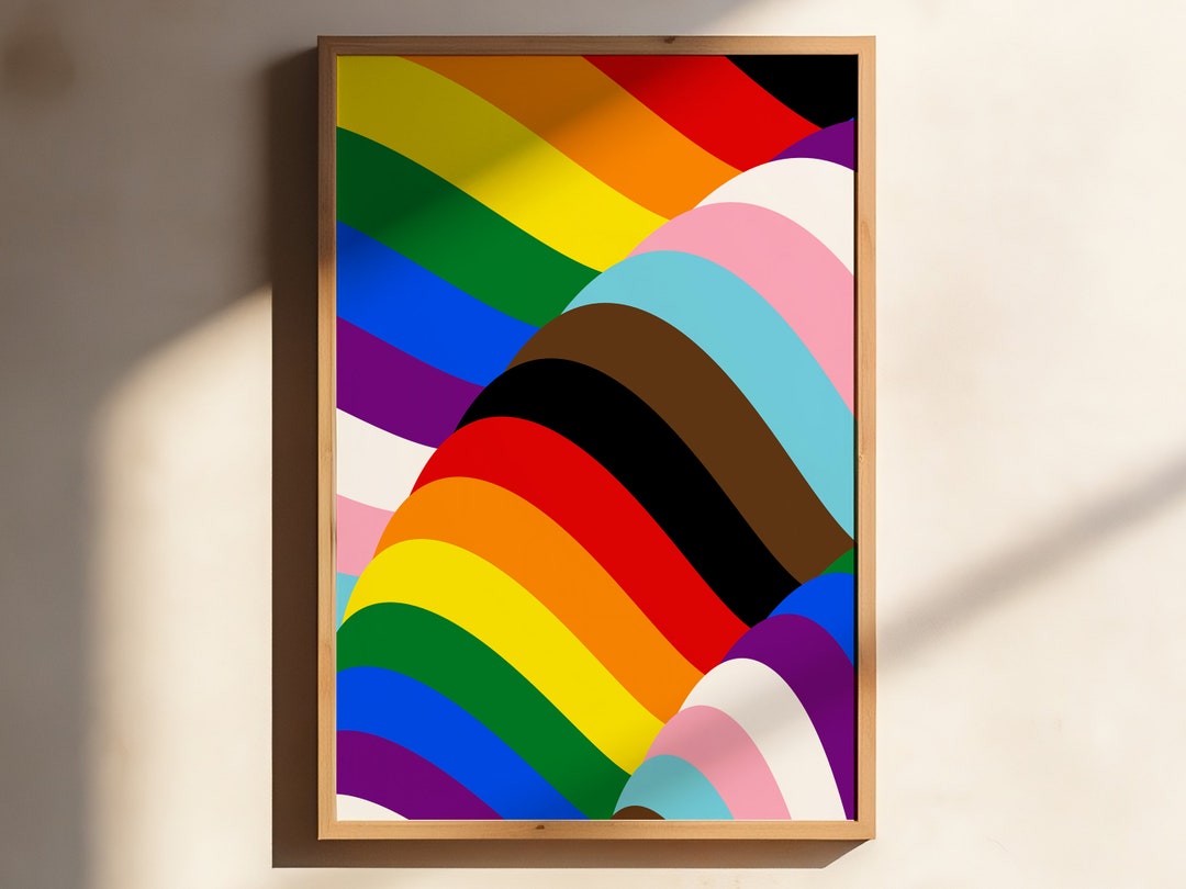 Rainbow Wave - LGBTQIA+ Art Print for Wall Decoration. - Etsy