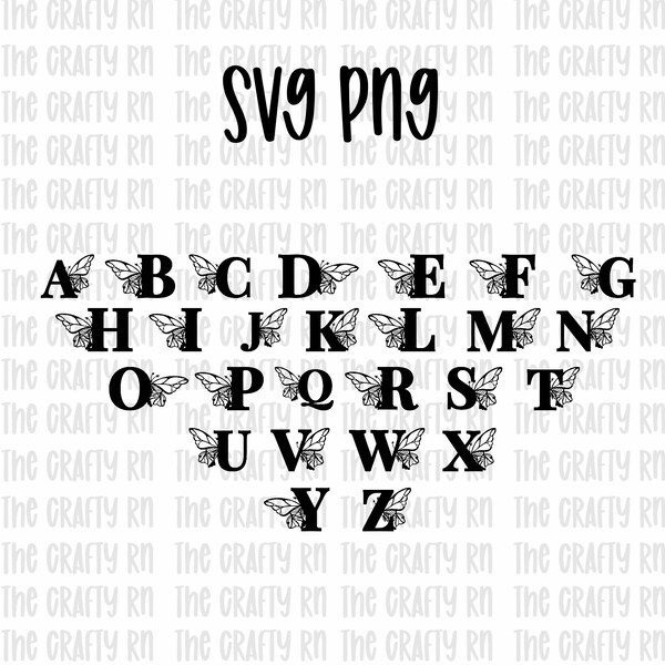 Butterfly Alphabet Png - Etsy