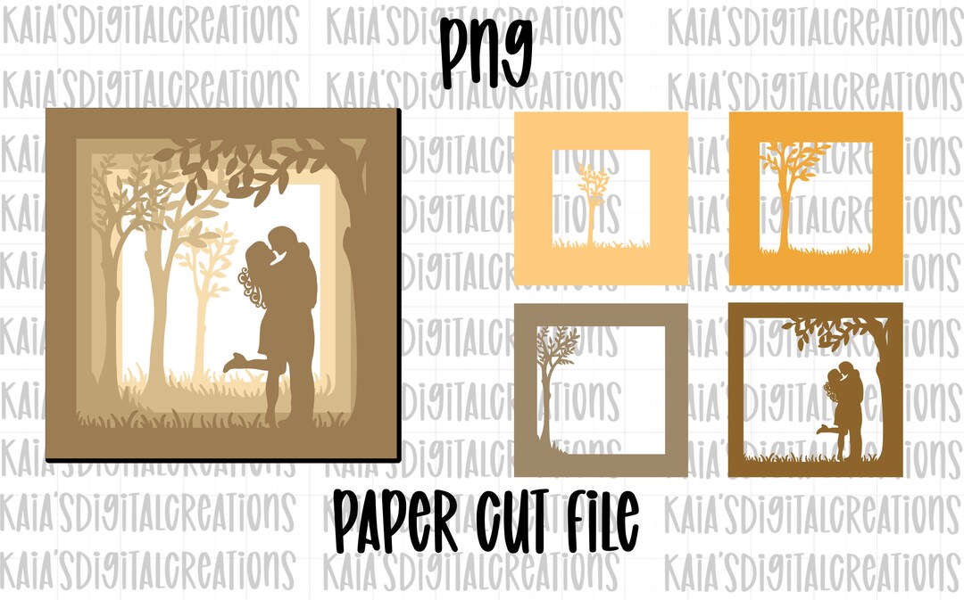 Couple in the Woods Paper Cut File, Cricut Cut File, Papercut File, Png ...