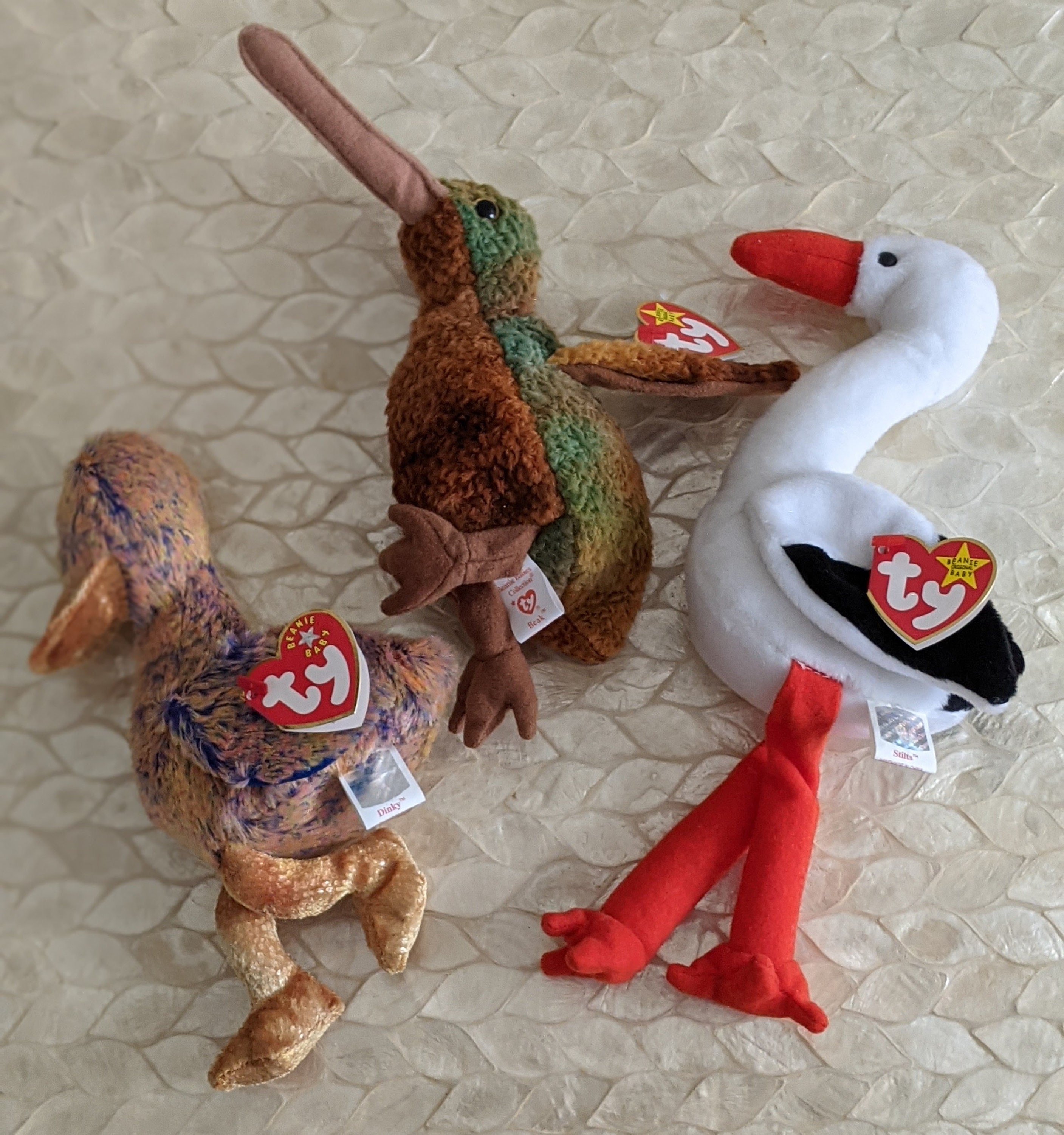 Ty Original Beanie Babies - Colorful Vintage Birds - Stilts, Jabber ...