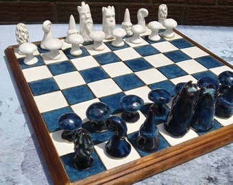 Ceramic Chess Set - Etsy
