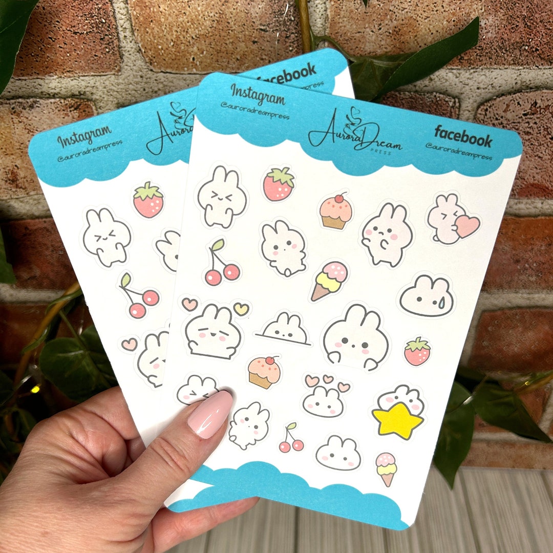 SQUEE BUNNY Kawaii Kiss-cut Stickers Planner Notebook Journal Cute ...