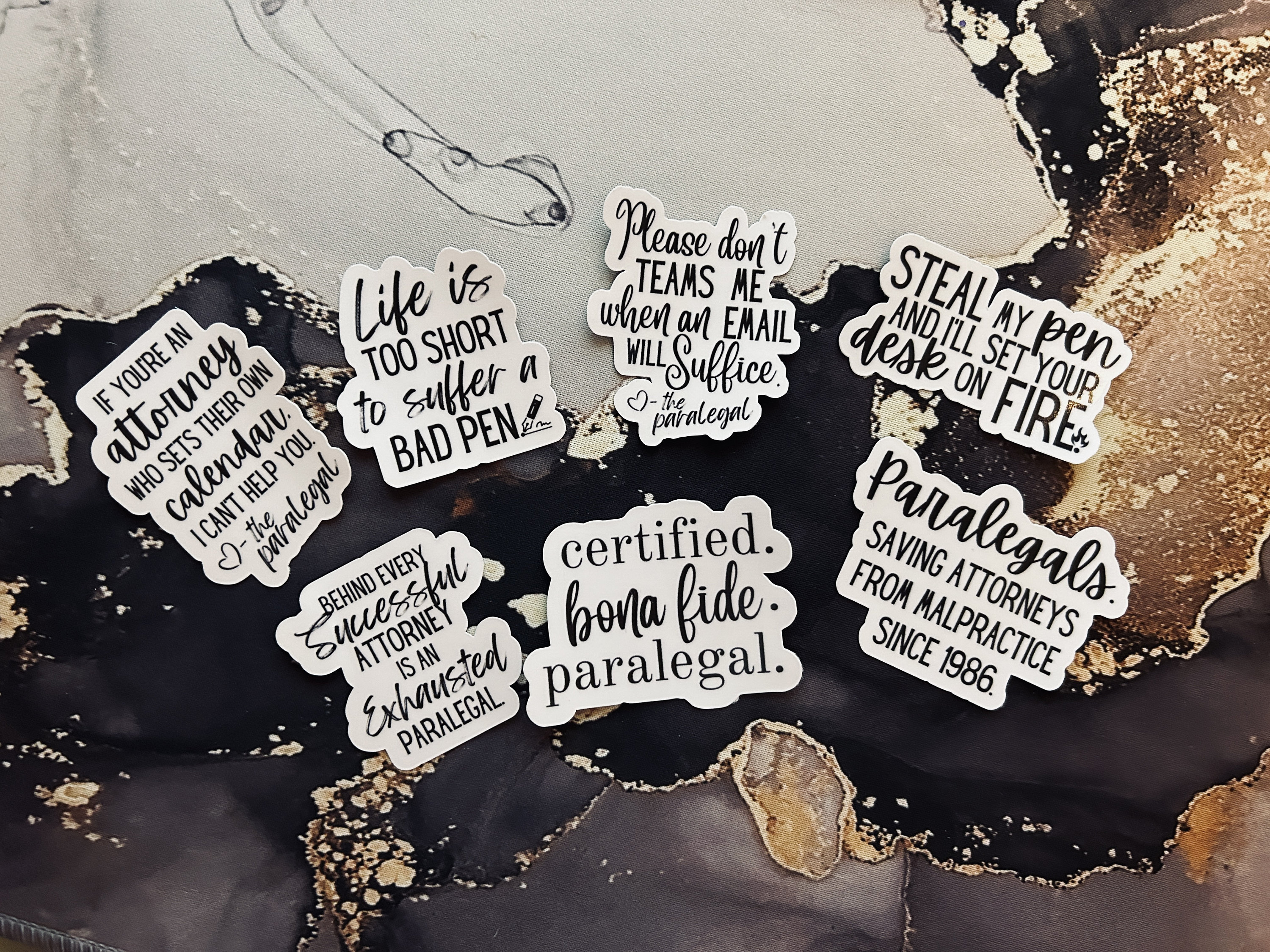 PARELEGAL Die Cut Sticker Pack 7 Vinyl Stickers Waterproof Legal ...