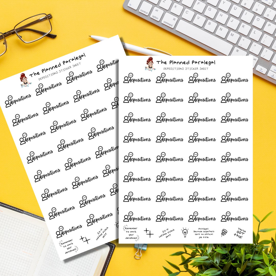 DEPOSITIONS Planner Stickers | Paralegal | Legal Assistant | Lawyer ...