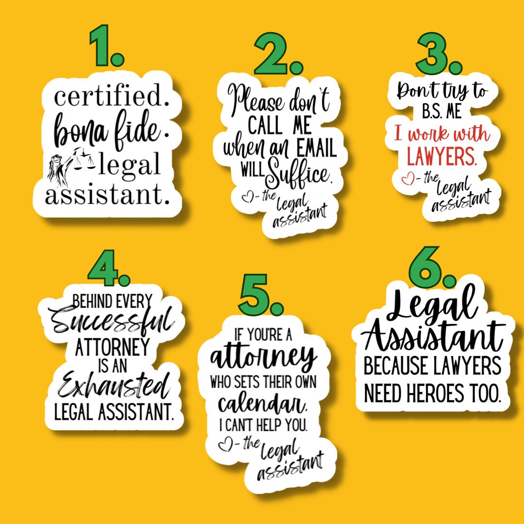 LEGAL ASSISTANT Assorted Vinyl Stickers | Vinyl Magnets | Law | Legal ...