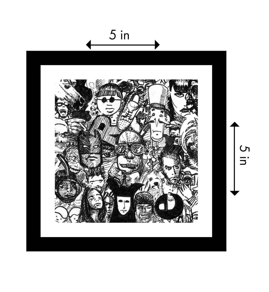 Venice Crowd - Comics Style Drawing - Miniature Giclee Print Series of ...