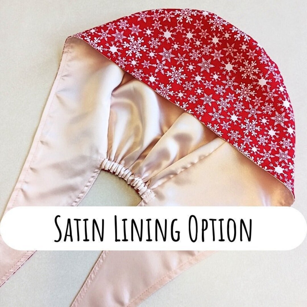 Red Snowflake Surgical Scrub Cap for Women – Winter Scrub Hat, Nurse ...