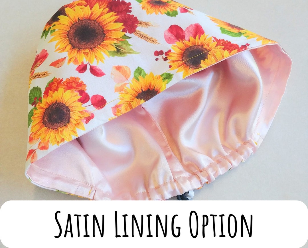 Sunflowers Euro Surgery Caps for Women, Satin Lined Option Anesthesia ...