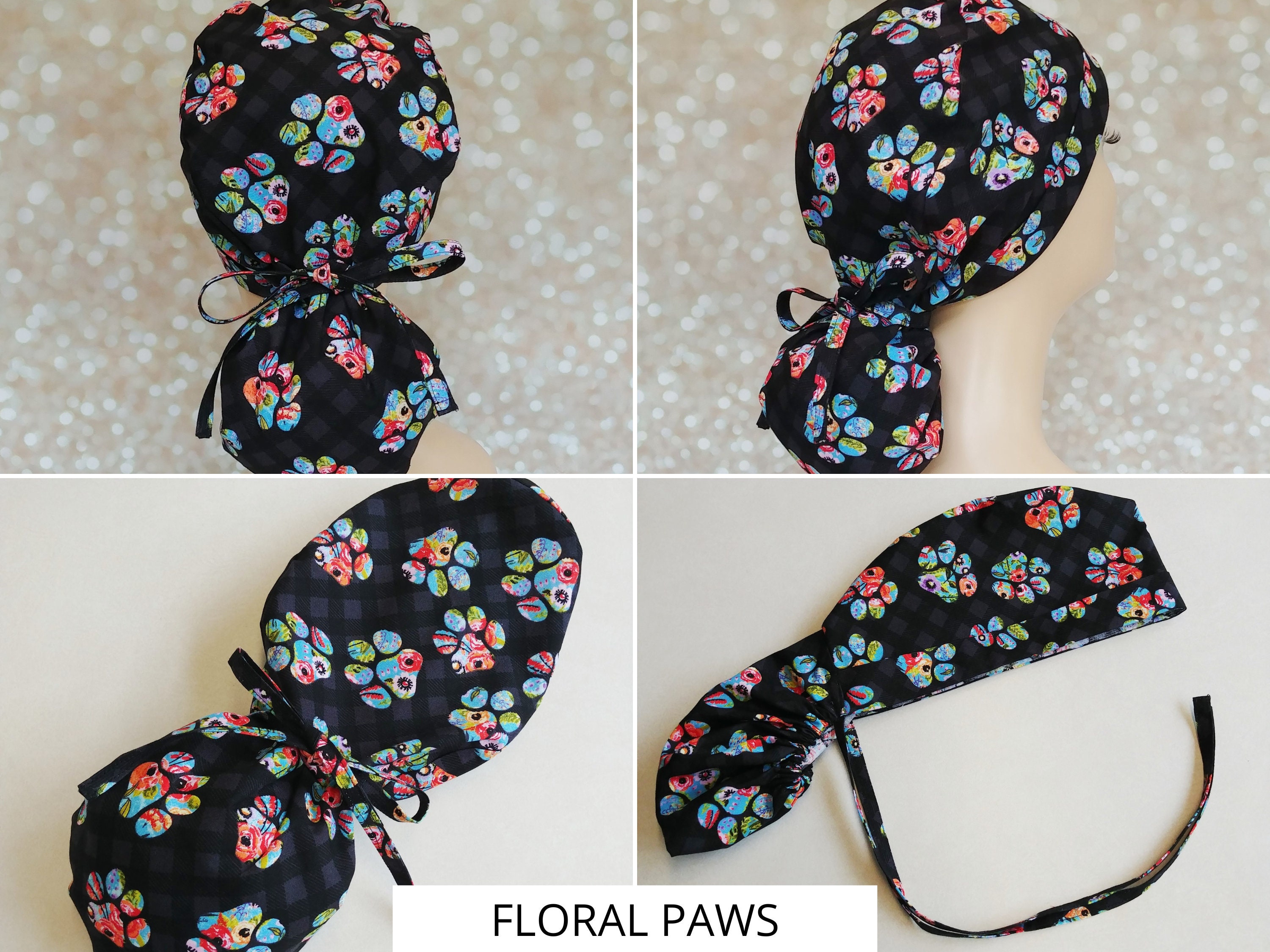 Scrub Caps for Women Ponytail, Vet Tech Scrub Cap, Dog Surgical Hat - Etsy