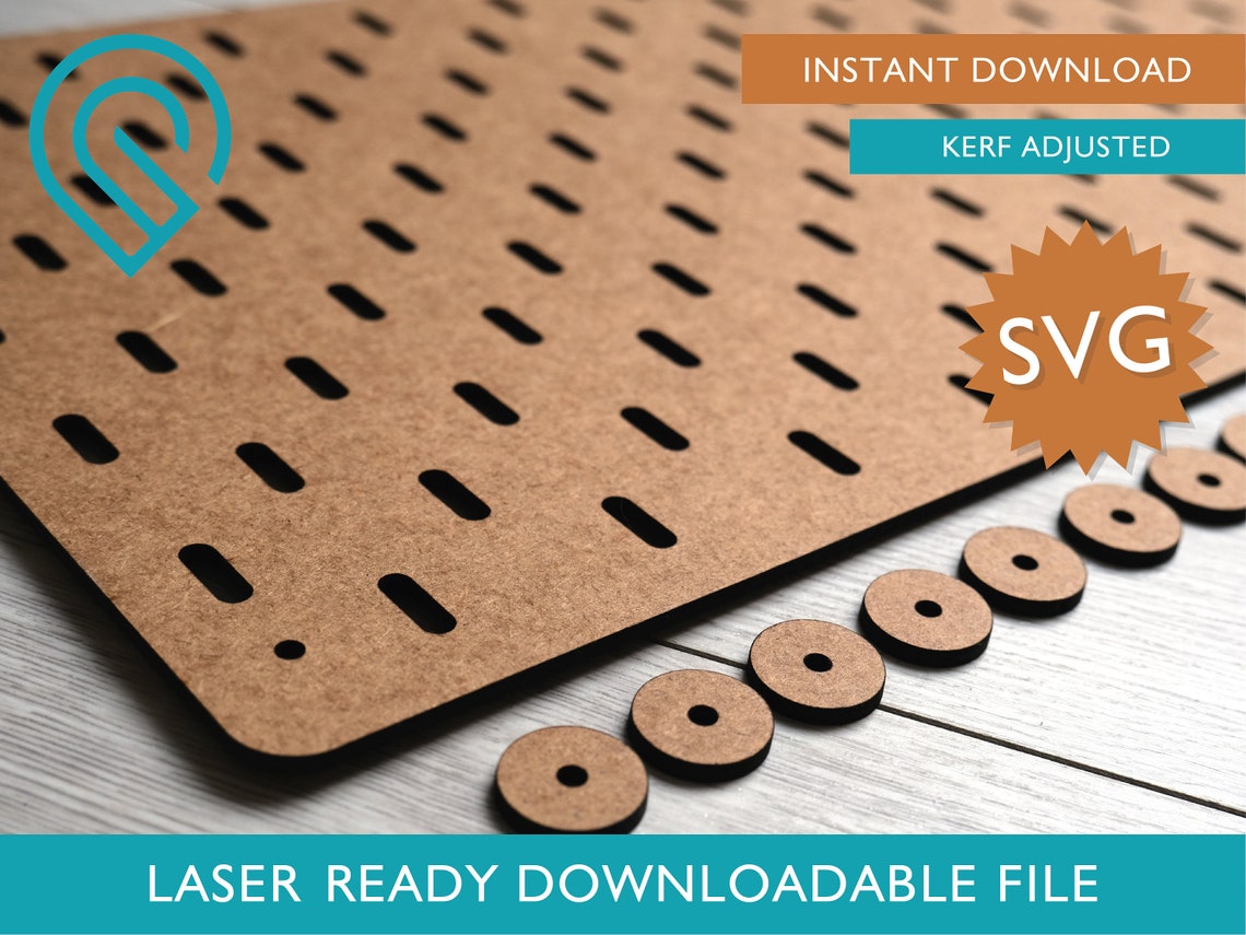 Pegboard SVG Laser Ready File - Glowforge Compatible - IKEA Skadis - Etsy