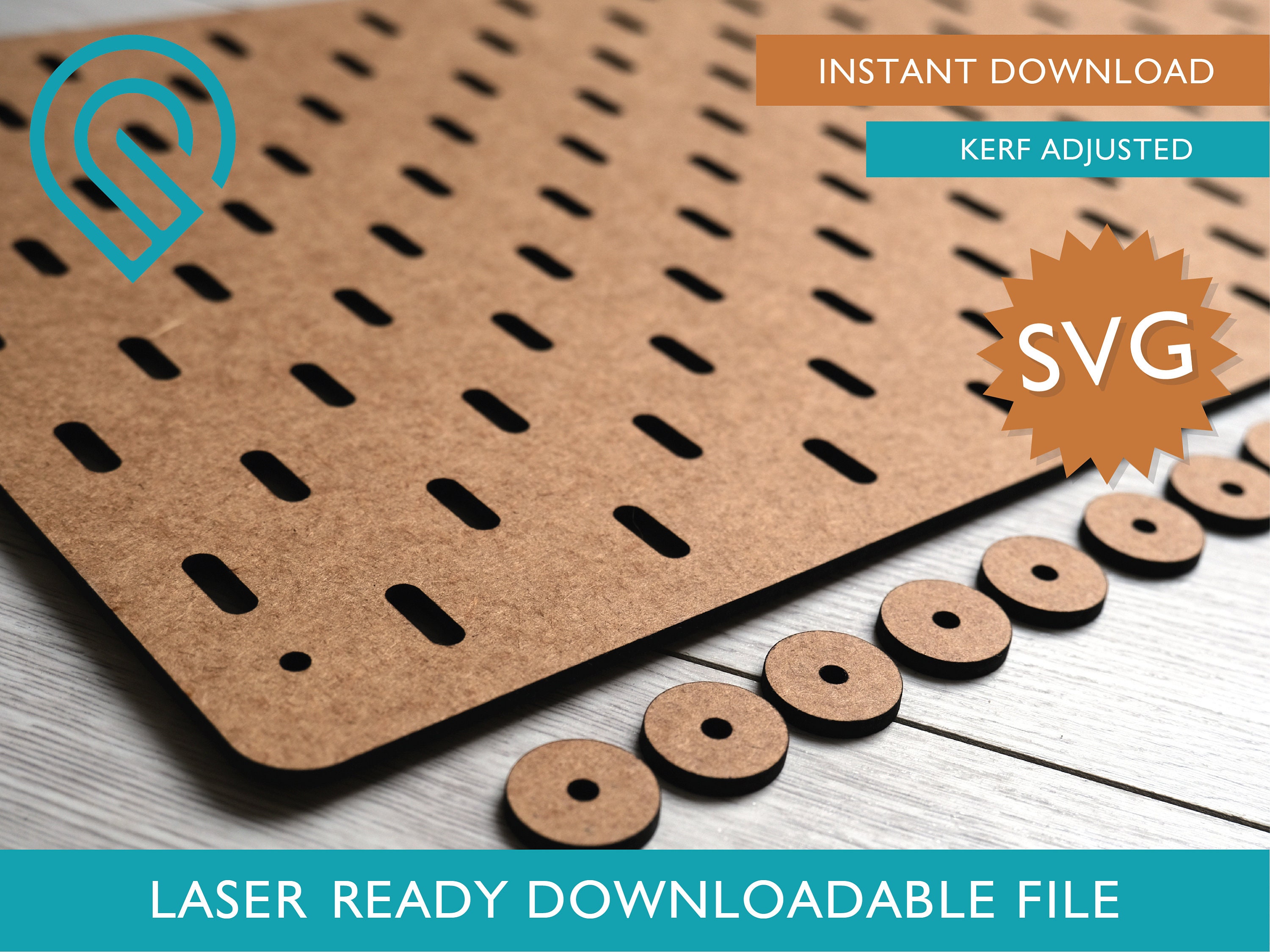 Pegboard SVG Laser Ready File - Glowforge Compatible - IKEA Skadis - Etsy