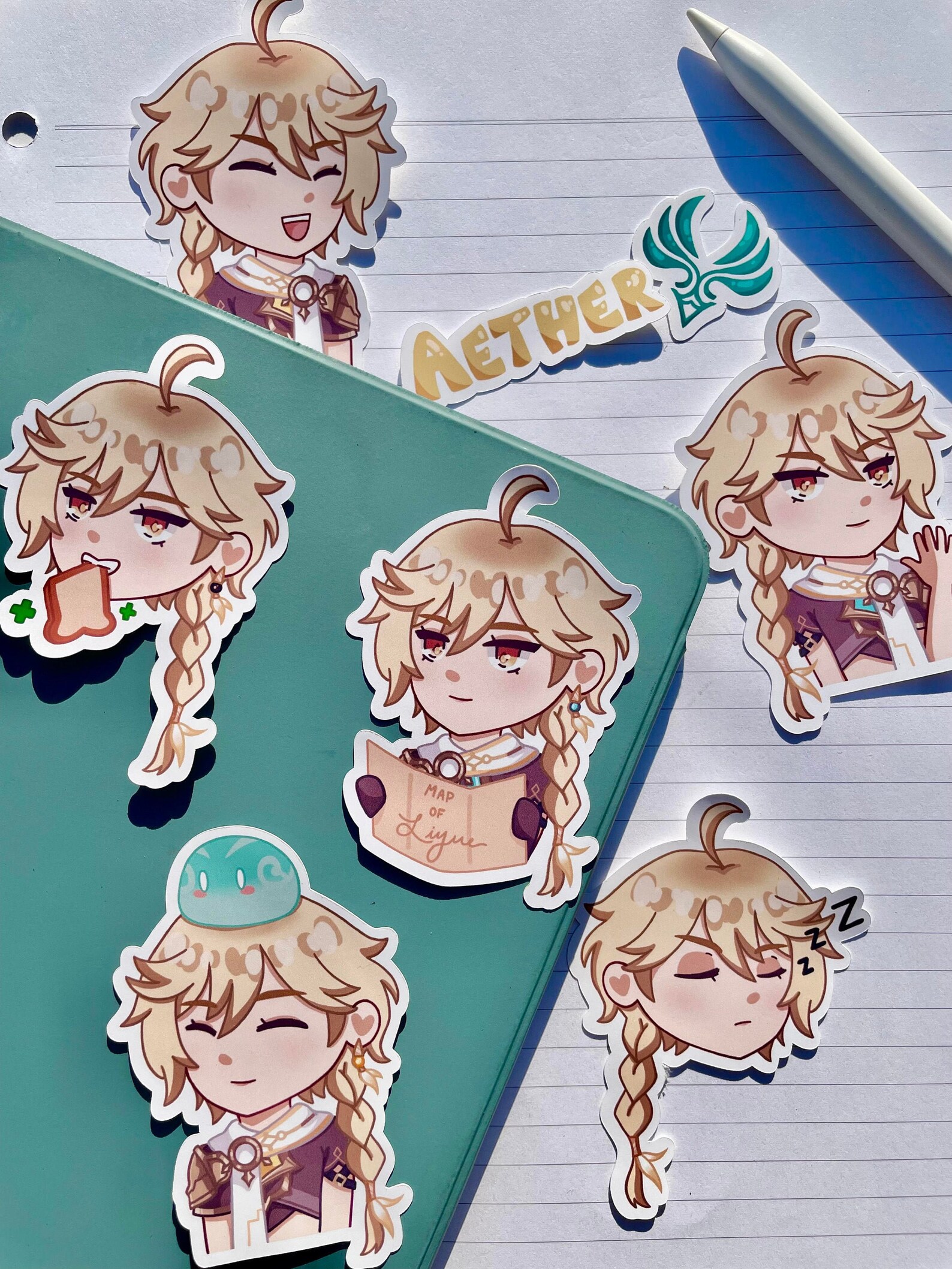 Genshin Impact Chibi Stickers Traveler Aether | Etsy