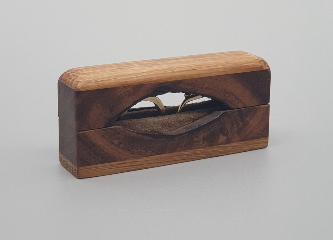 All Seeing Eye American Black Walnut and Pippy Oak Open Live Edge Ring ...