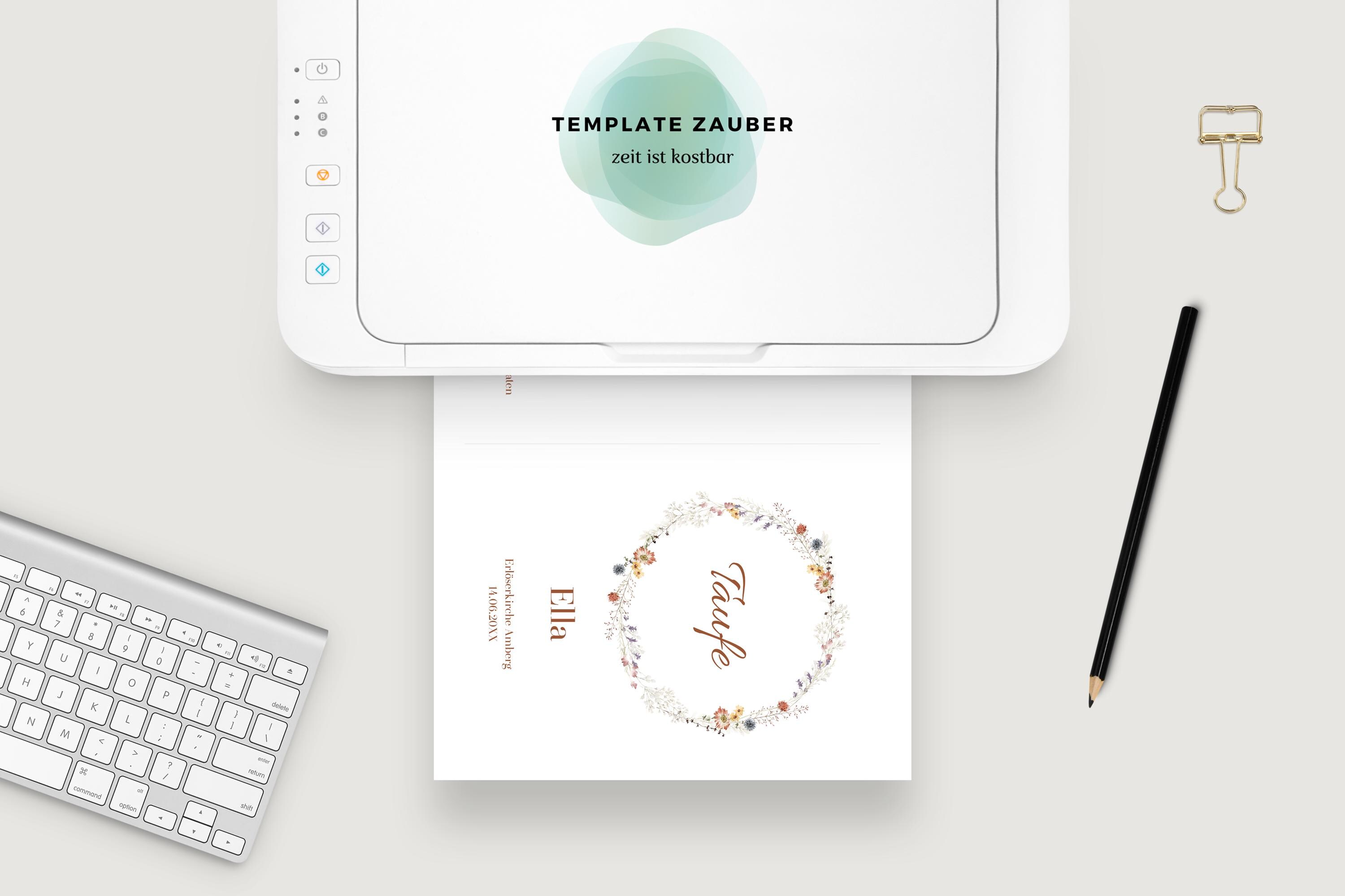 Church Booklet Template for Baptism "wildflowers" | DIY Baptism Booklet ...