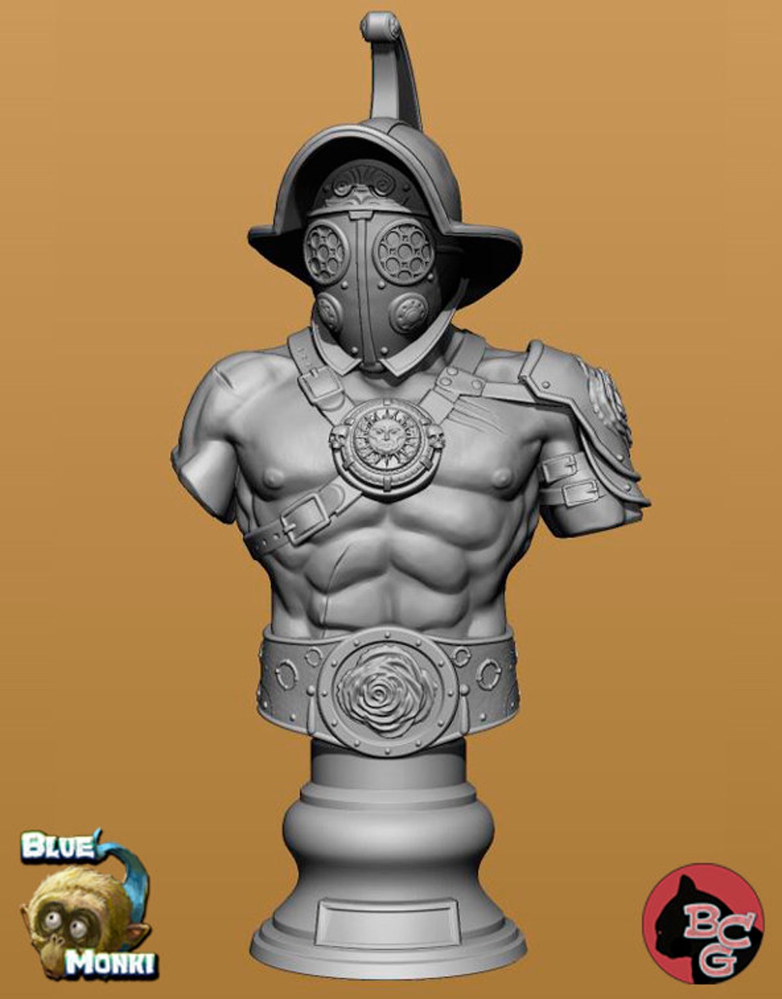 Rosehead Gladiator Bust Miniature HQ 75mm Resin for Painting Tabletop ...