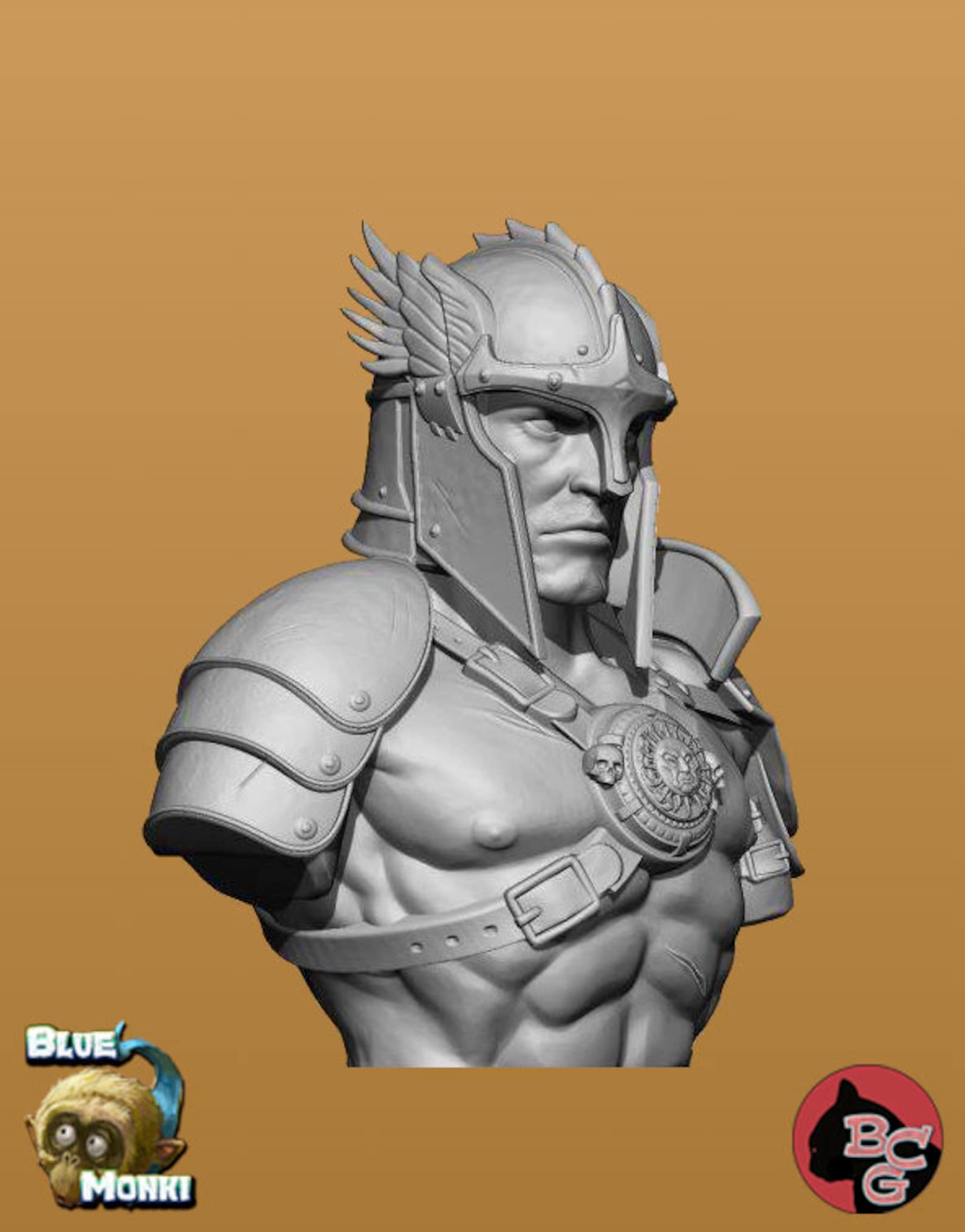 Winged Gladiator Bust Miniature HQ 75mm Resin for Painting Tabletop RPG ...