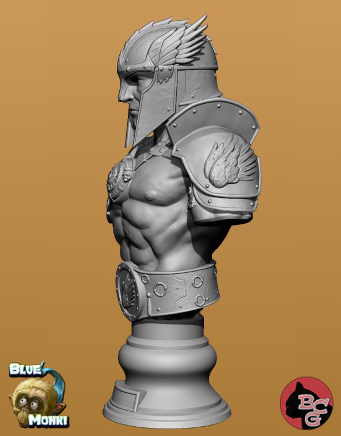 Winged Gladiator Bust Miniature HQ 75mm Resin for Painting Tabletop RPG ...