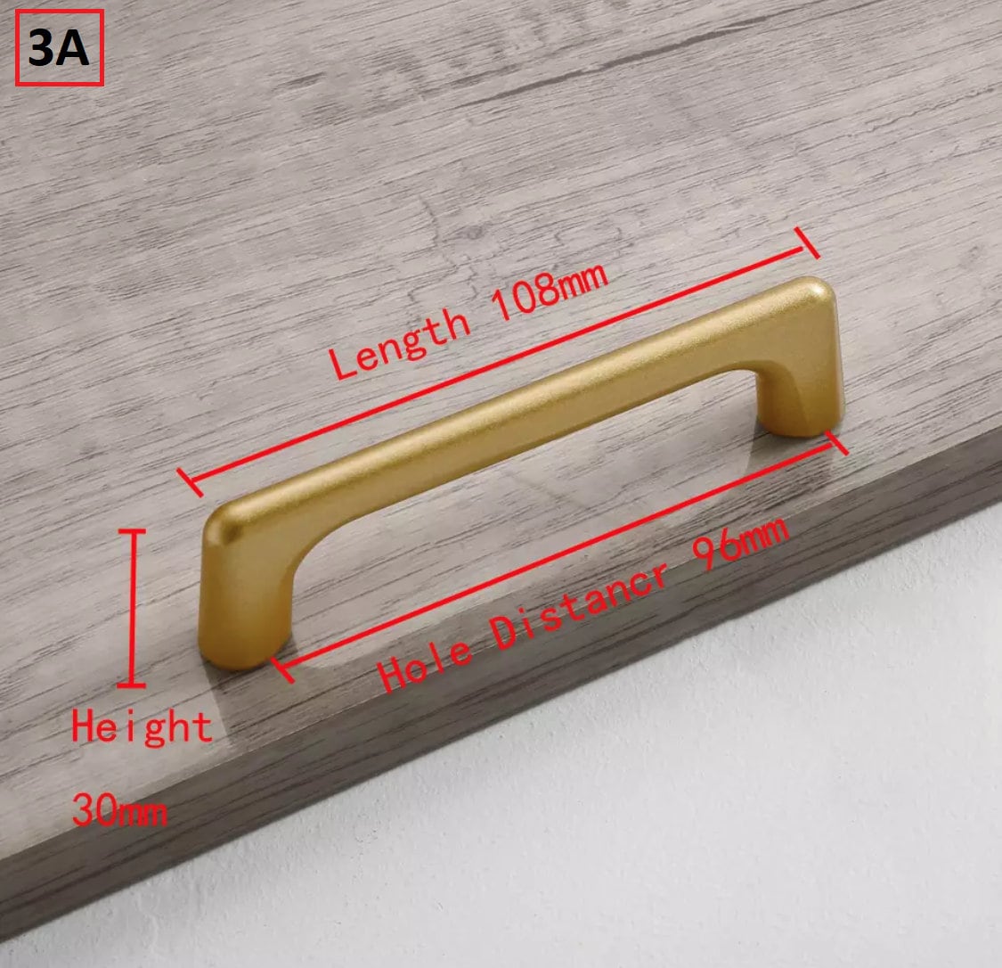 Simple Style Matte Gold Cabinet Handles Solid Aluminum Alloy - Etsy UK