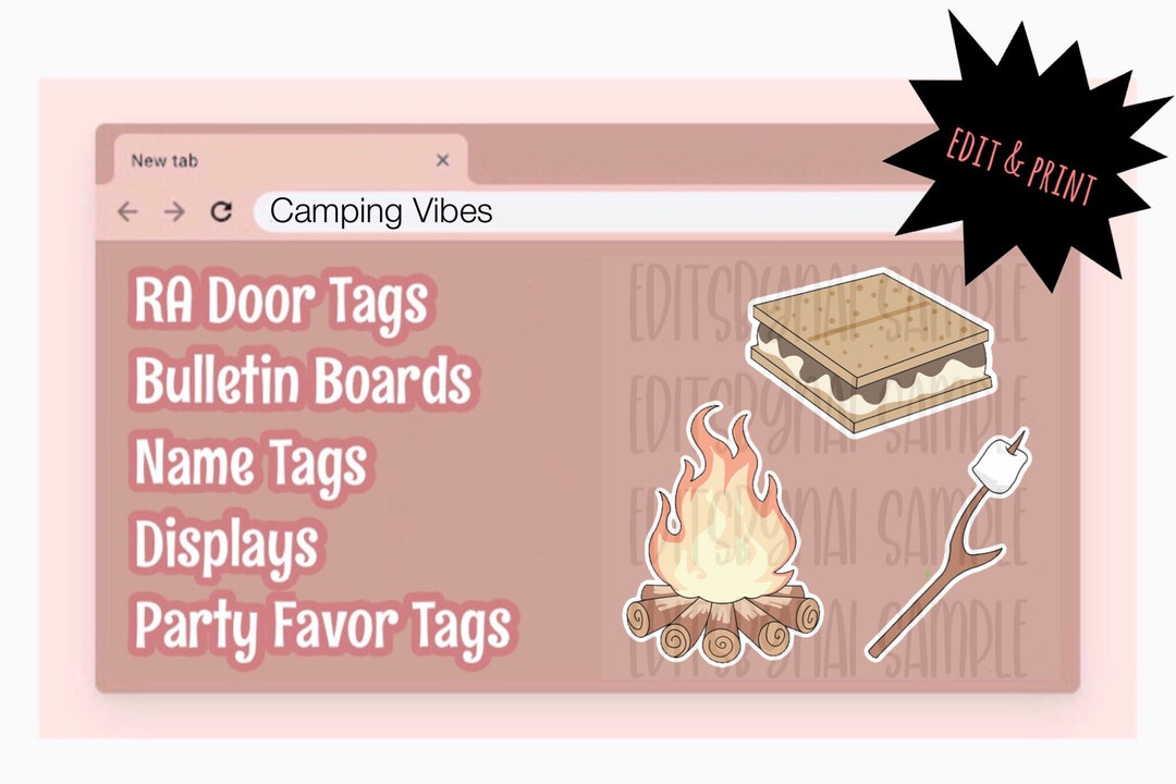 Smores Door Decorations | Edit | Print | Treat | Summer | RA | Teacher ...