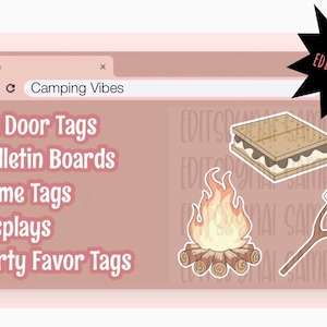 Smores Door Decorations Edit Print Treat Summer RA - Etsy