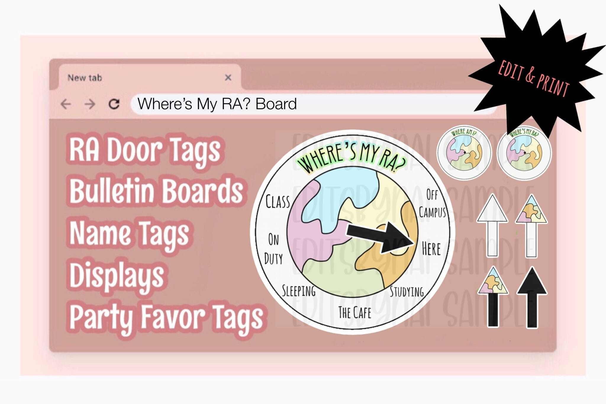 Where’s My RA Board Door Decorations | Edit | Print | Treat | Summer ...