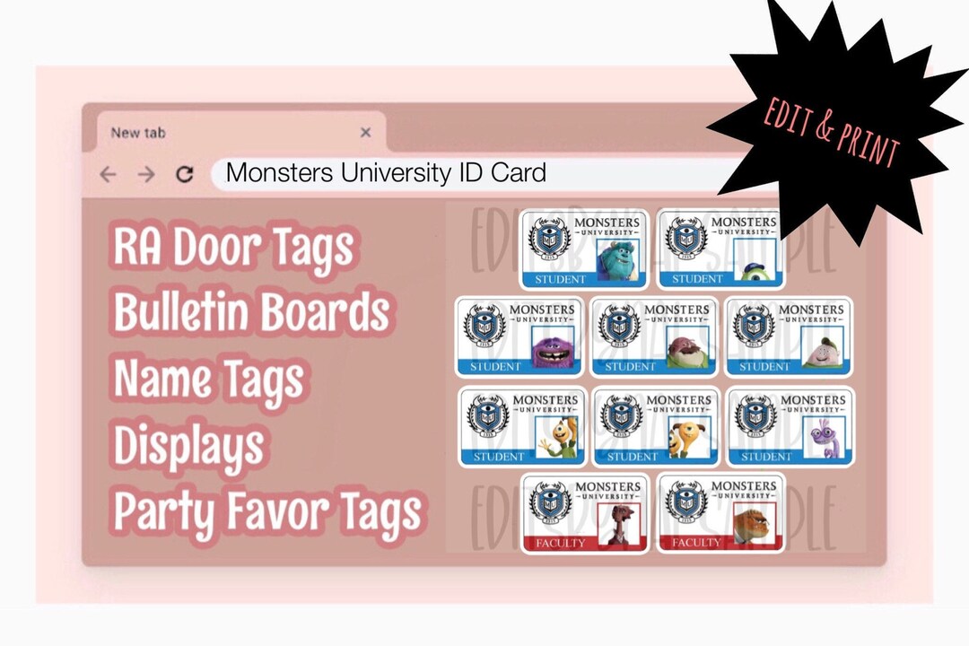 Monsters Door Decs | Edit | Print | Treat | Summer | RA | Teacher ...