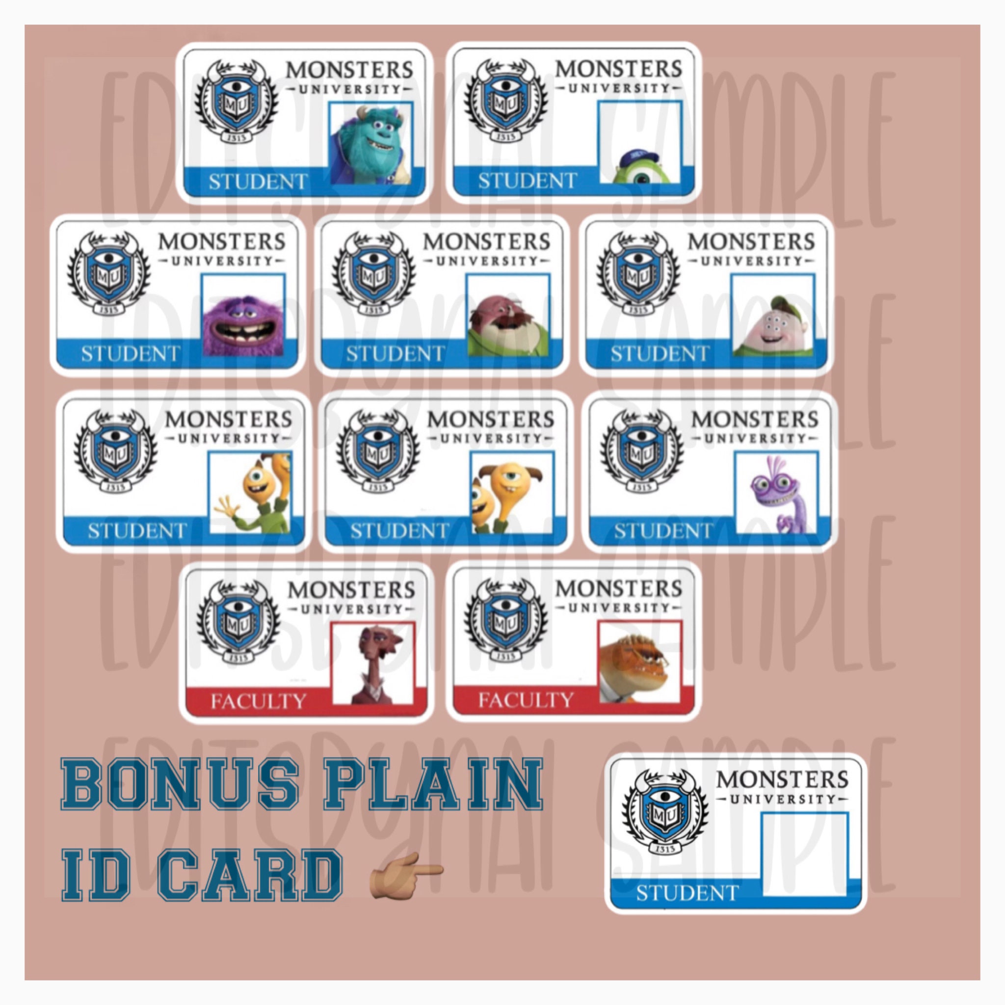 Monsters University Door Decs Edit Print Treat (Instant Download) - Etsy