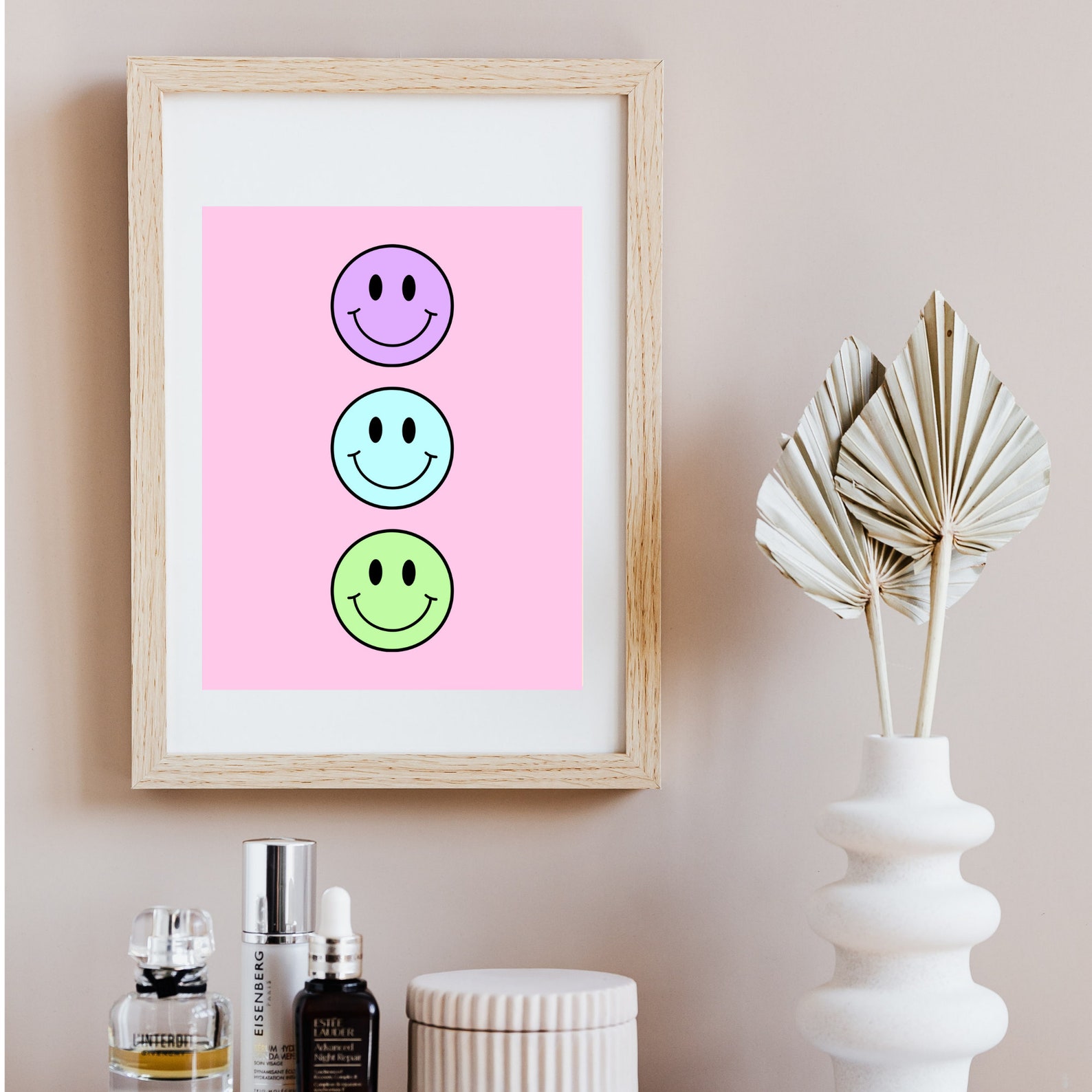 Smiley Face Wall Print Smiley Face Wall Art Printable | Etsy