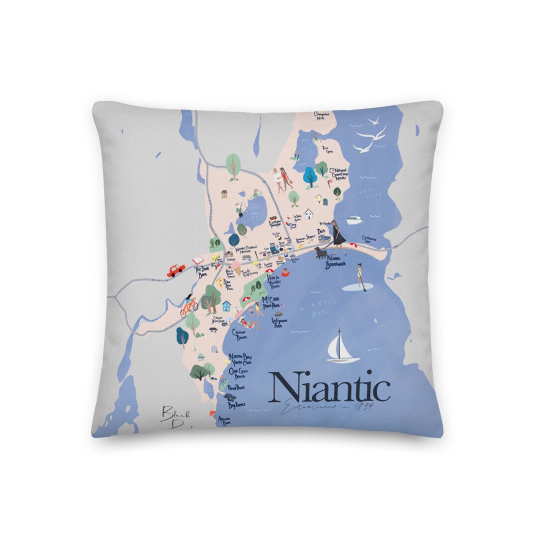 Niantic Map Pillow - Etsy