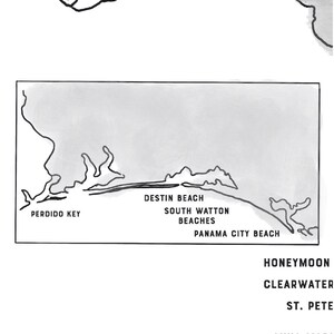 Digital Download of Florida Beaches Map of Florida Beaches, Florida Map ...