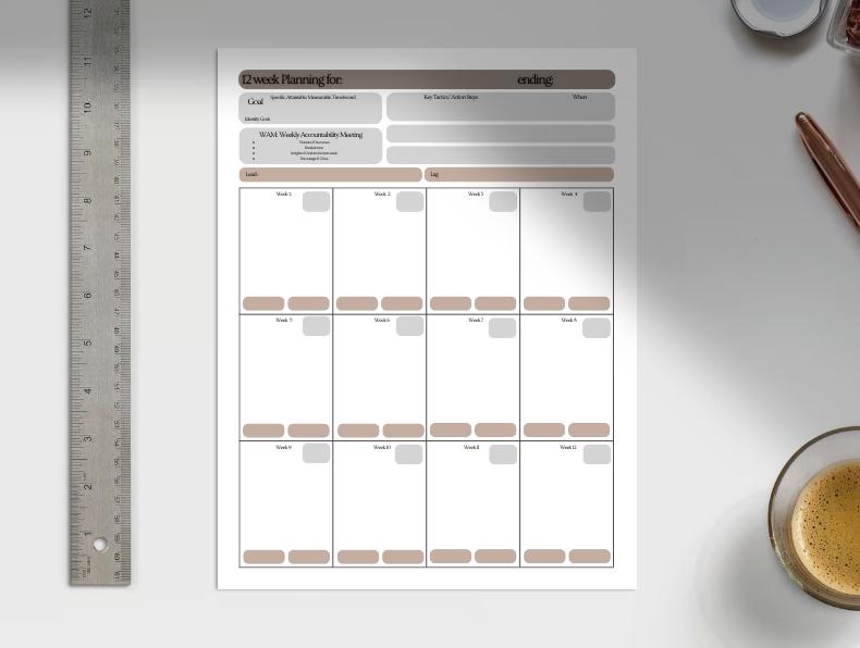 12 Week Planner Template Printable Aesthetic Cute Neutral - Etsy