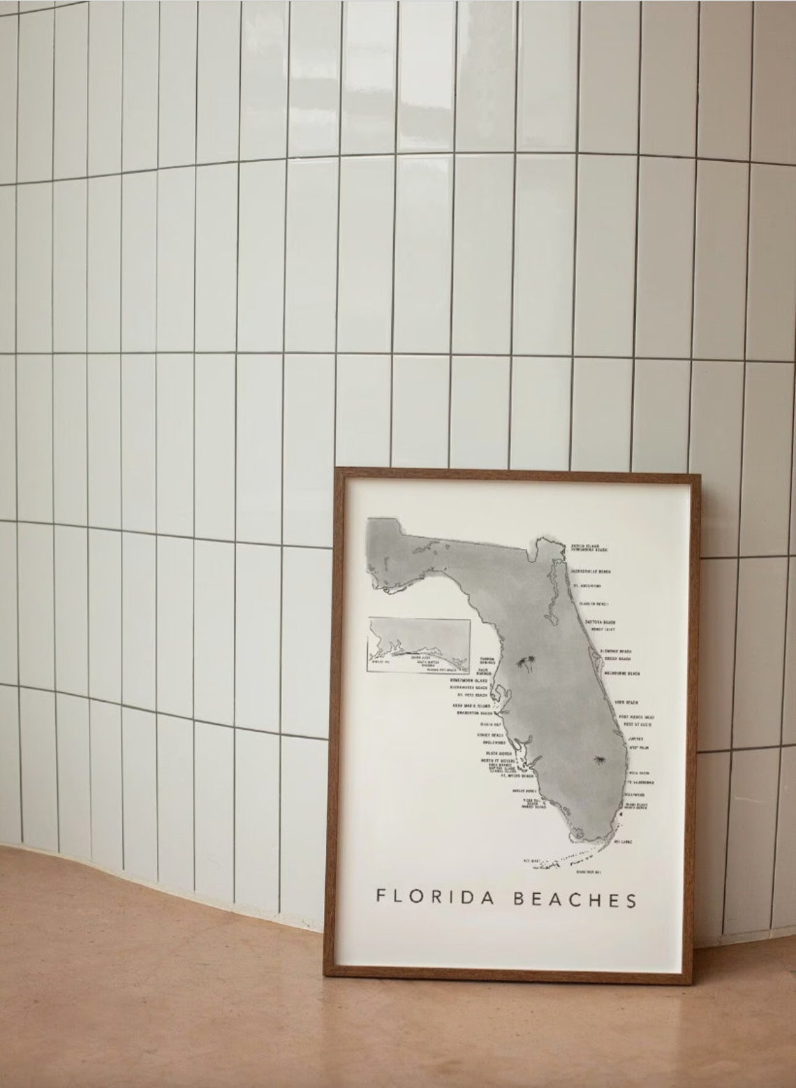Digital Download of Florida Beaches Map of Florida Beaches, Florida Map ...