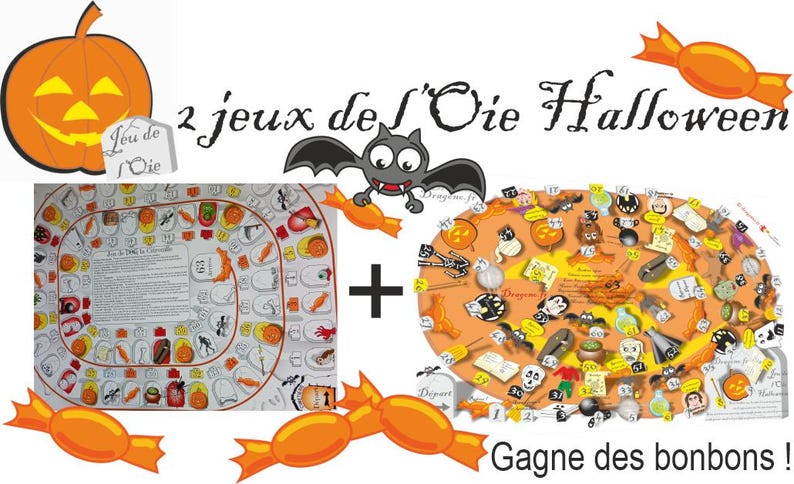 2 Printable Goose Games. Halloween Board Game for Kids Kids Win Candy ...