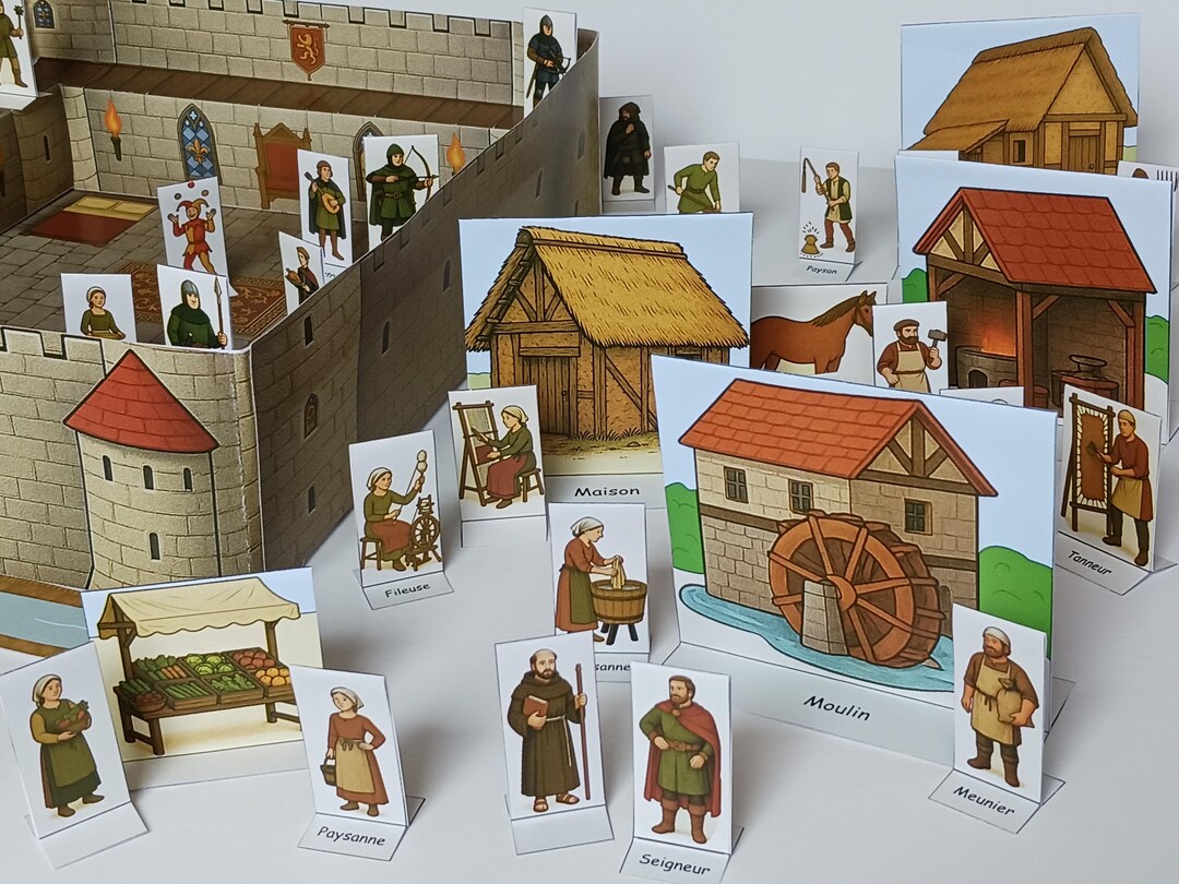Printable Castle + Educational Booklet | Model, Characters, Medieval ...