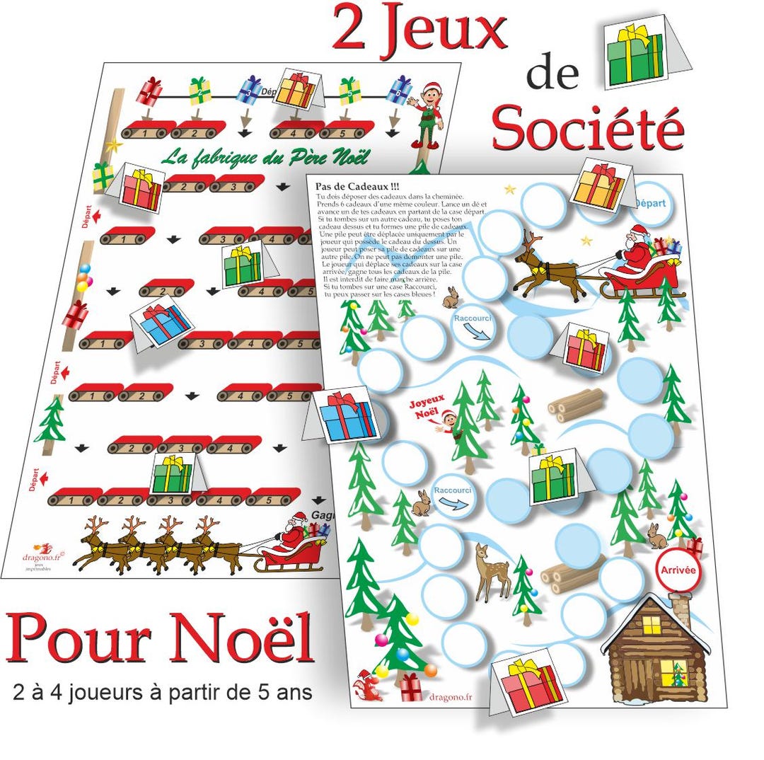 2 CHRISTMAS Games With Gifts Printable Board Games Downloadable for ...