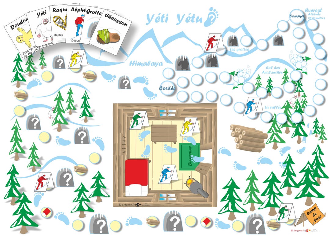 Printable Board Game – YÉTI YÉTU – Abominable Snowman and Big Foot ...