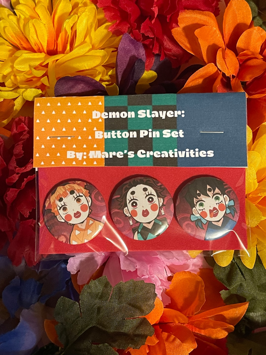 Demon Anime Button Pin Set - Etsy