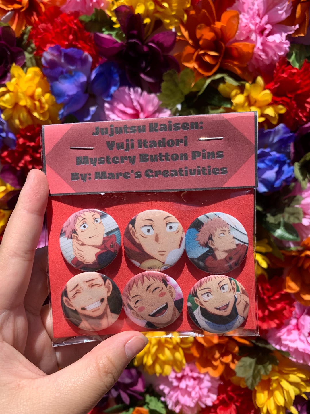 JJK Anime Mystery Button Pins - Etsy