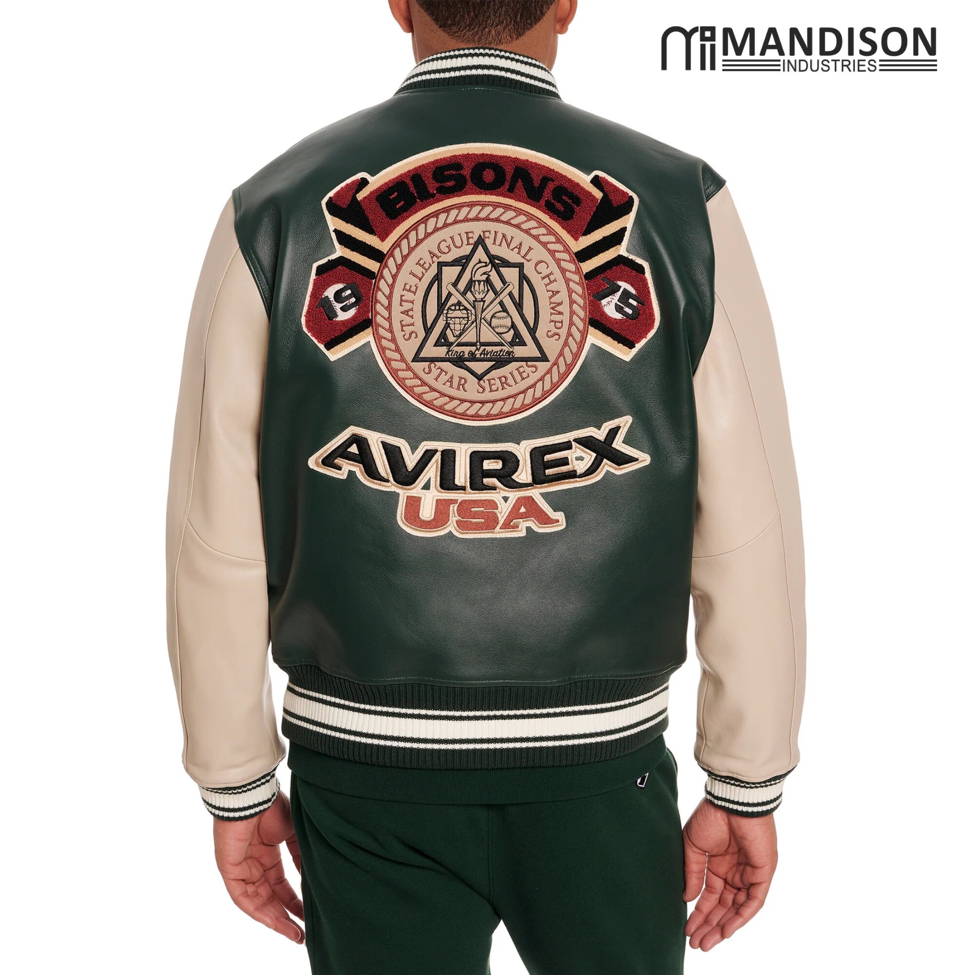 Bison Varsity Jacket, USA Edition Jacket, Varsity Leather Jacket, Team ...