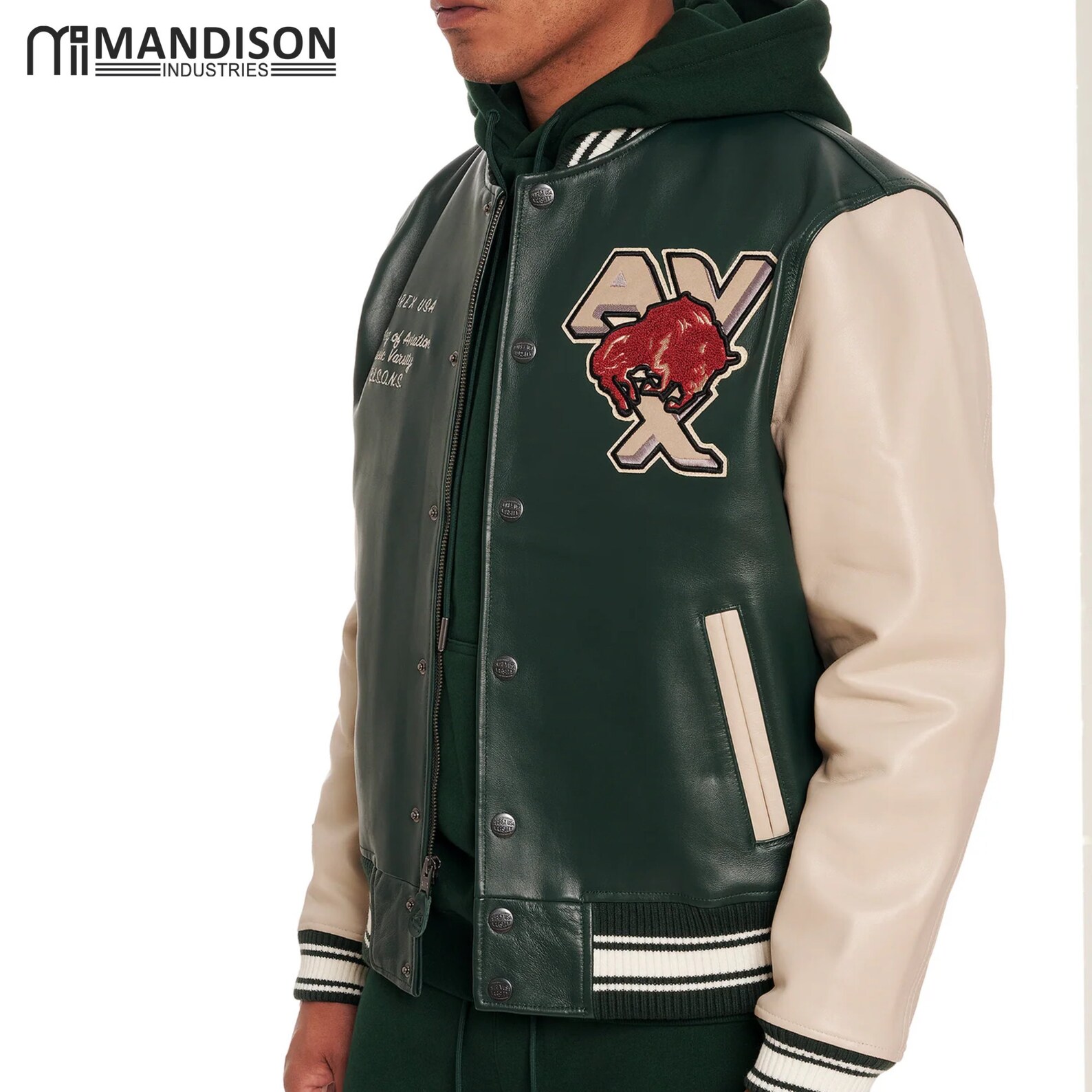 Bison Varsity Jacket, USA Edition Jacket, Varsity Leather Jacket, Team ...