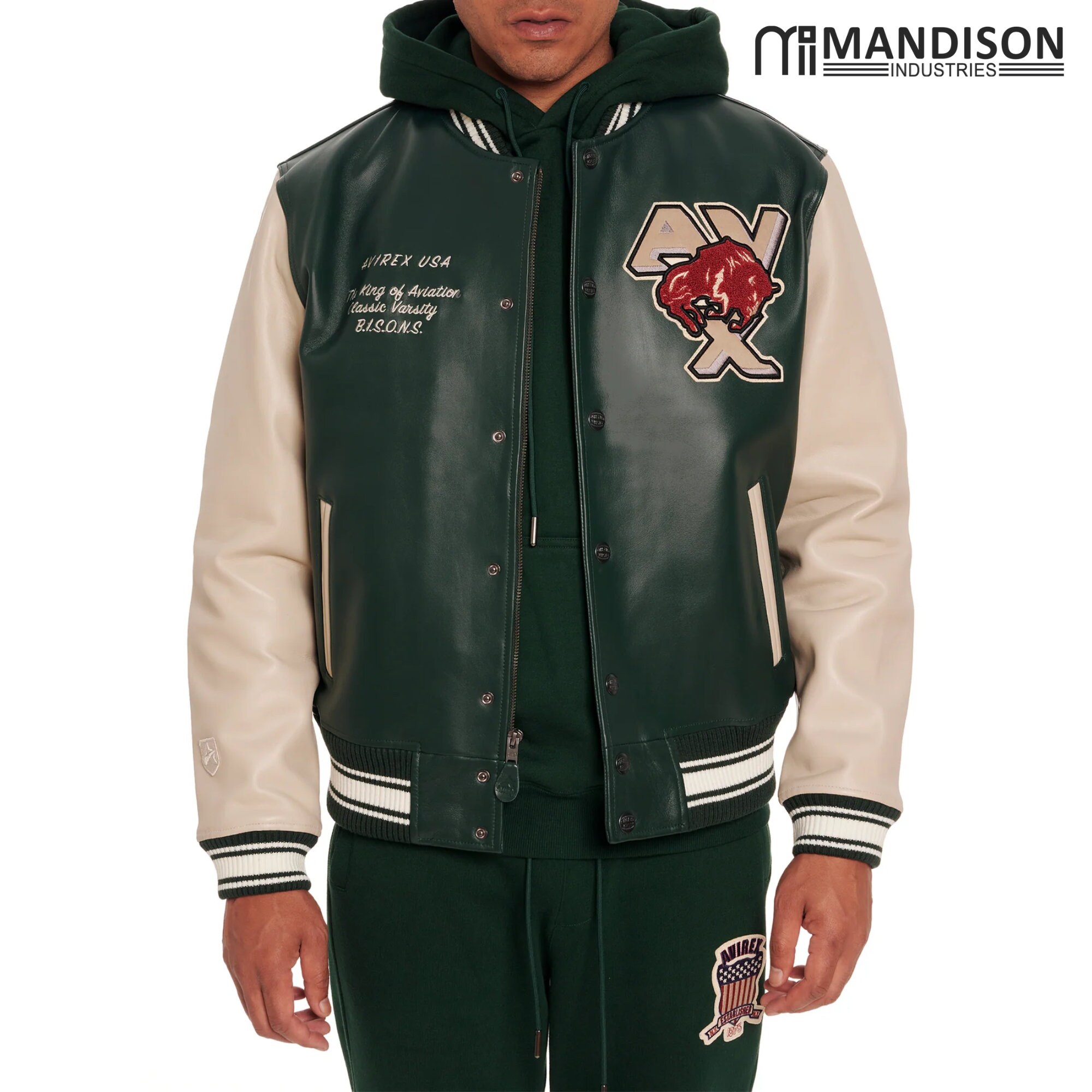 Bison Varsity Jacket, USA Edition Jacket, Varsity Leather Jacket, Team ...