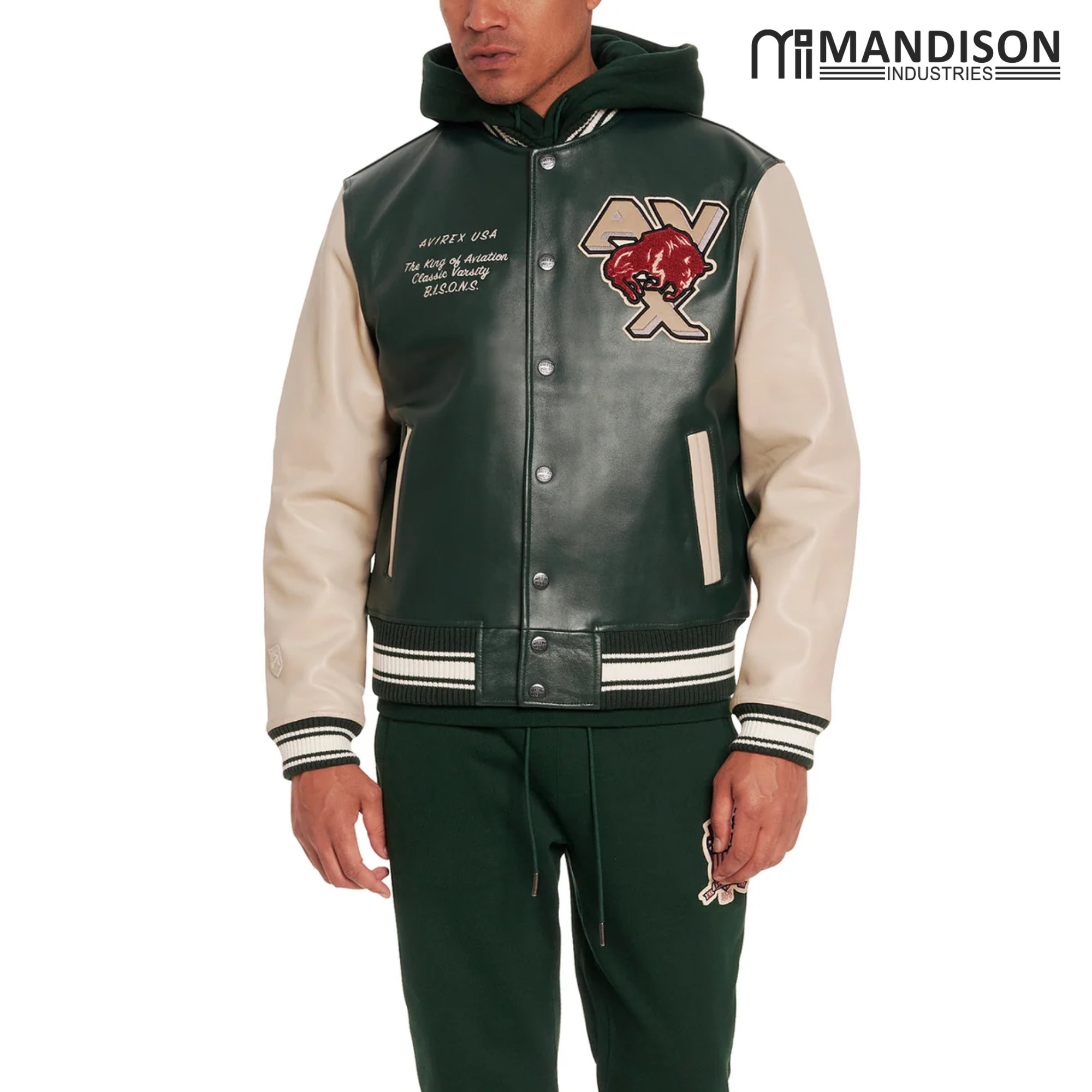 Bison Varsity Jacket, USA Edition Jacket, Varsity Leather Jacket, Team ...