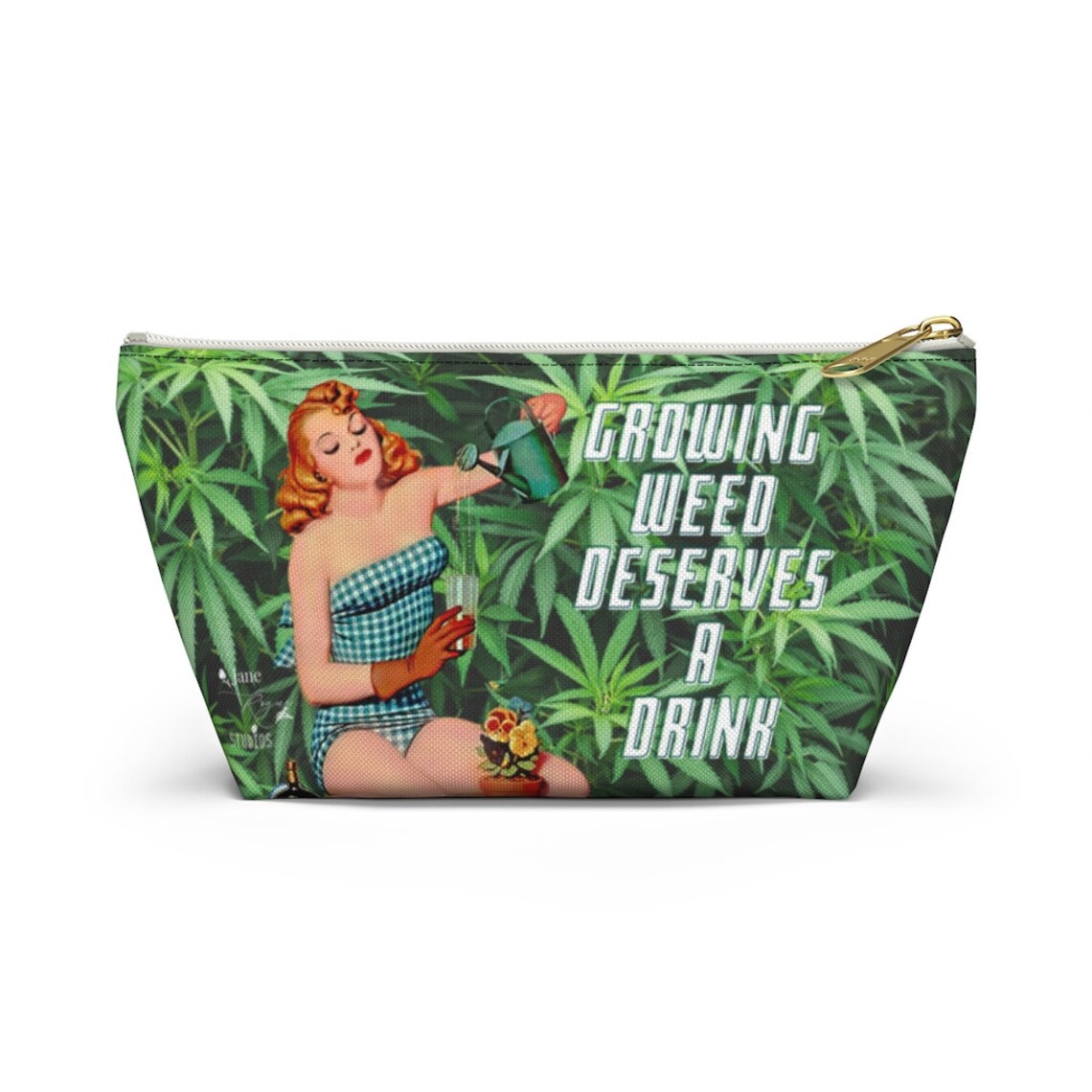 Pin Up Girl Growing Weed Accessory Bag Pouch In Two Sizes Etsy