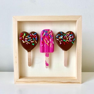 Popsicle Sprinkles Textured Desk and Wall Art, 3D Bright and Happy Home Decor, Dopamine Wall Art ...